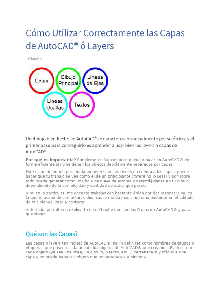 Cambiar Capas en AutoCAD®: Guía Rápida | PDF | Cad automático | Ventana ...