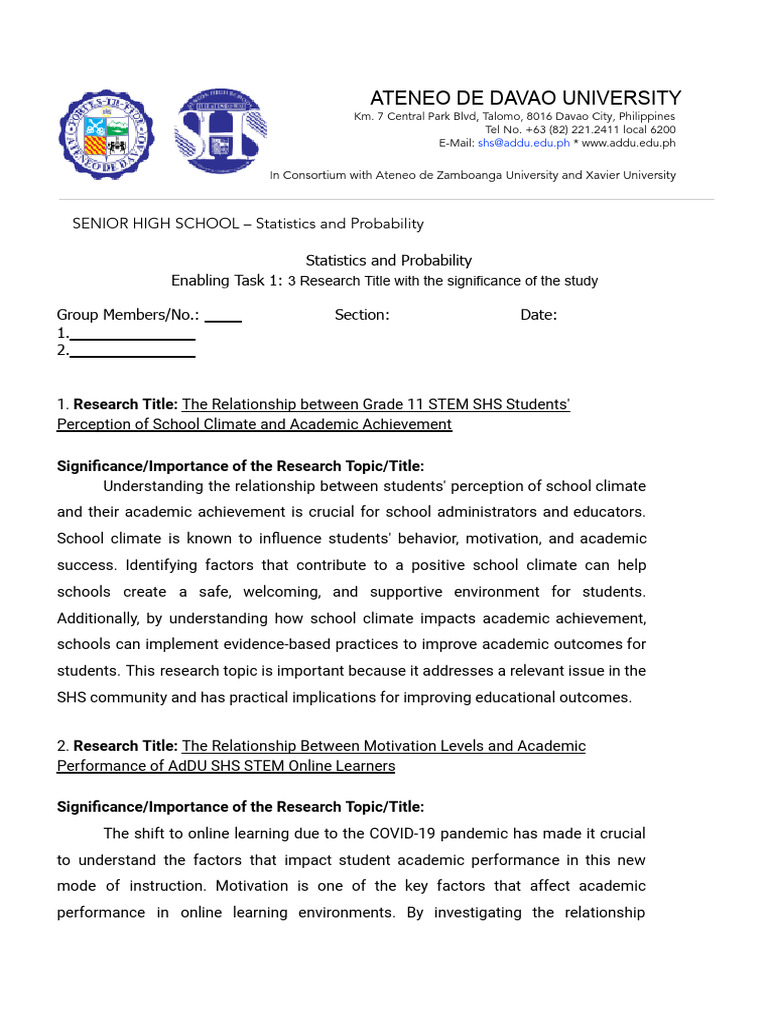 Research on SHS Student Success Factors | PDF | Learning | Educational ...