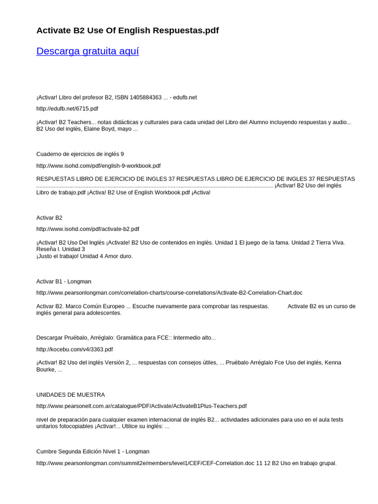 Documento - Tips Activar b2 Uso Del Inglés Respuestas b2 Uso Del Inglés Respuestas PDF Descarga ...