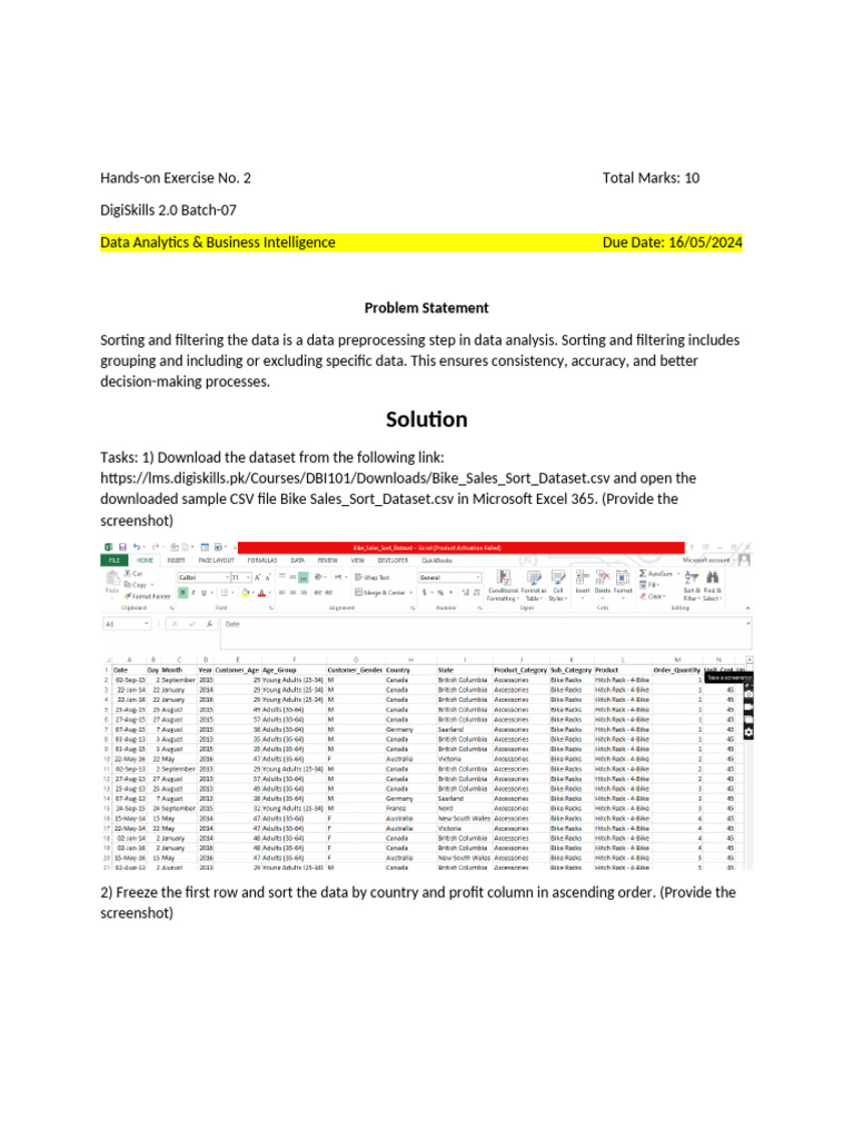 Data Analytics Exercise 2 | PDF