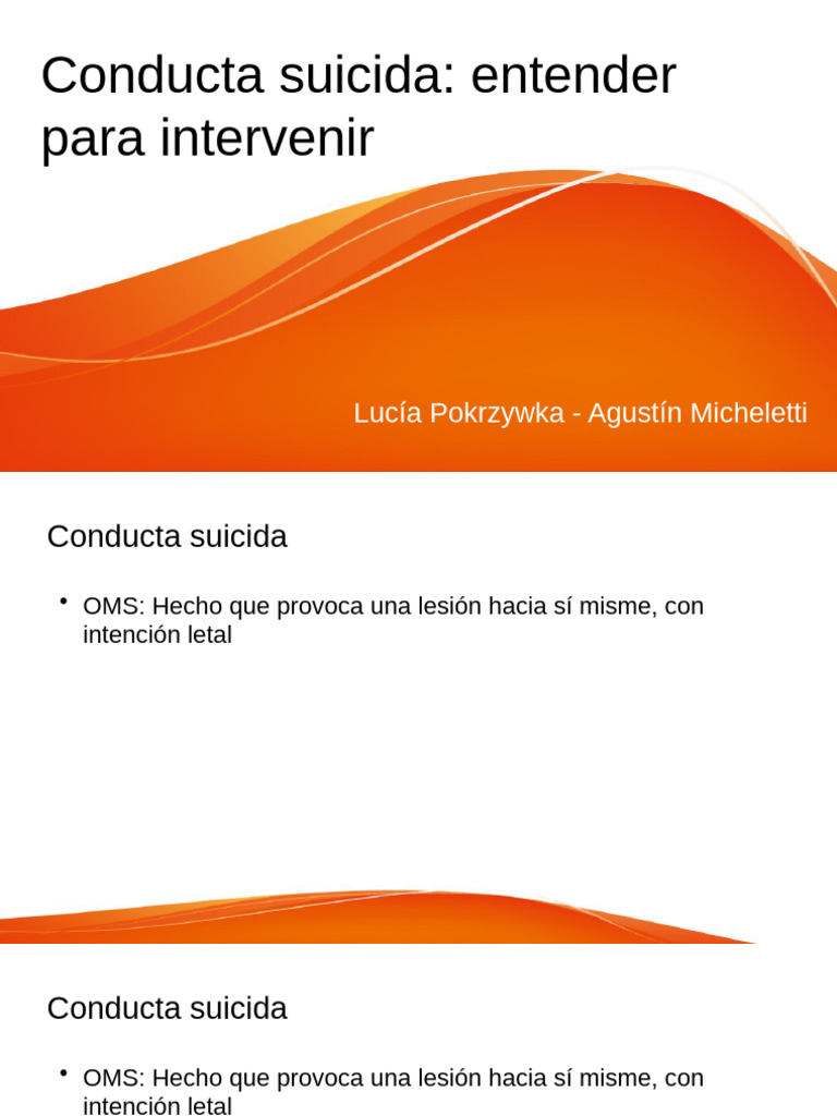 Conducta Suicida | PDF | Suicidio | Salud mental