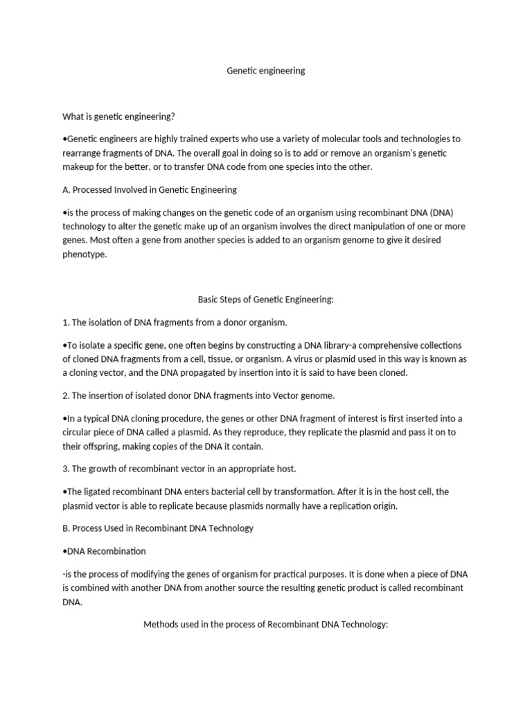 Genetic Engineering WPS Office | PDF | Plasmid | Restriction Enzyme
