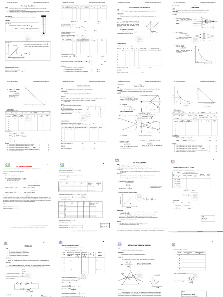 Physics Micro notes | PDF | Pendulum | Weight