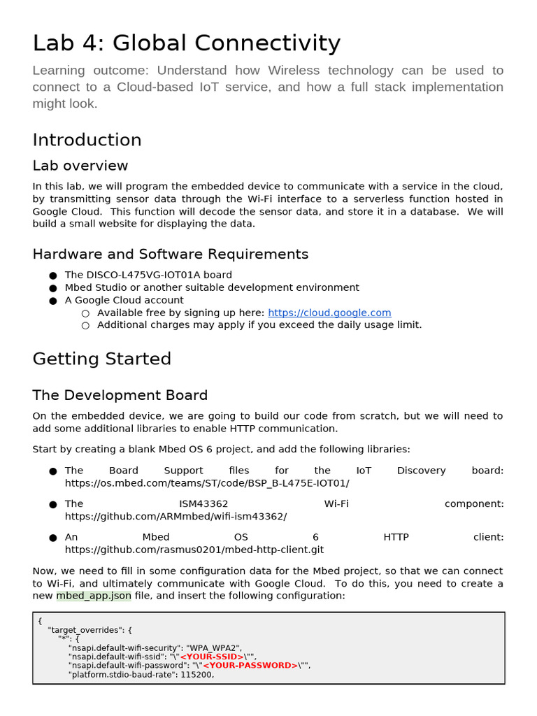 Cloud IoT: Wi-Fi Sensor Data Lab | PDF | World Wide Web | Internet & Web