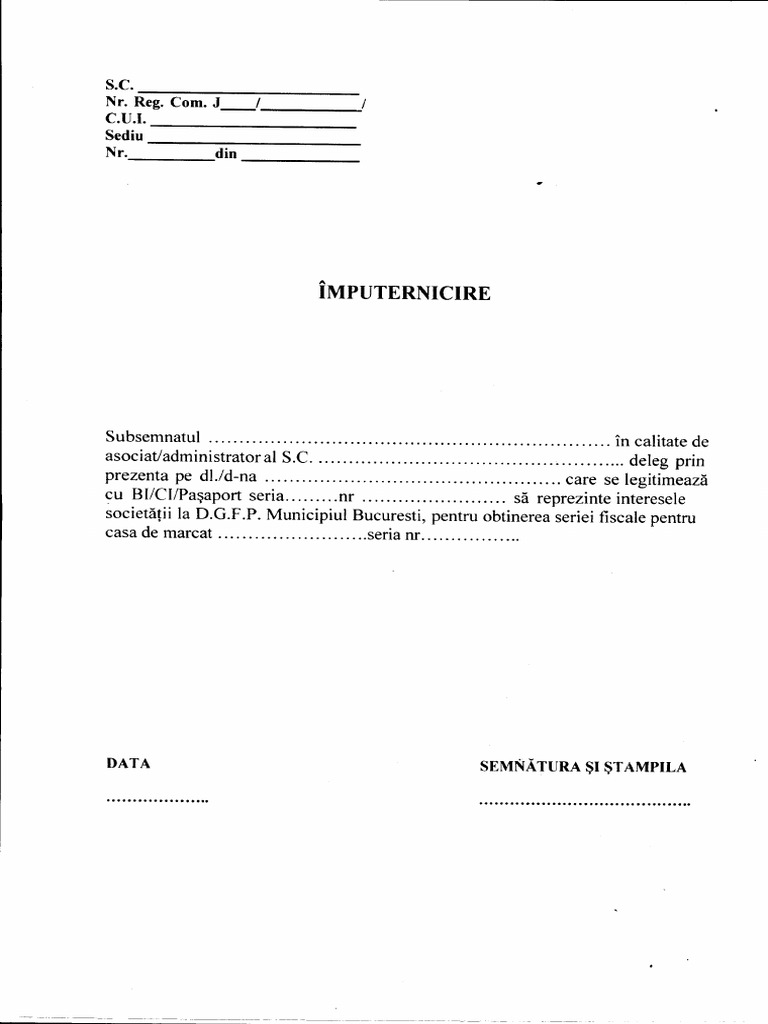 Imputernicire | PDF