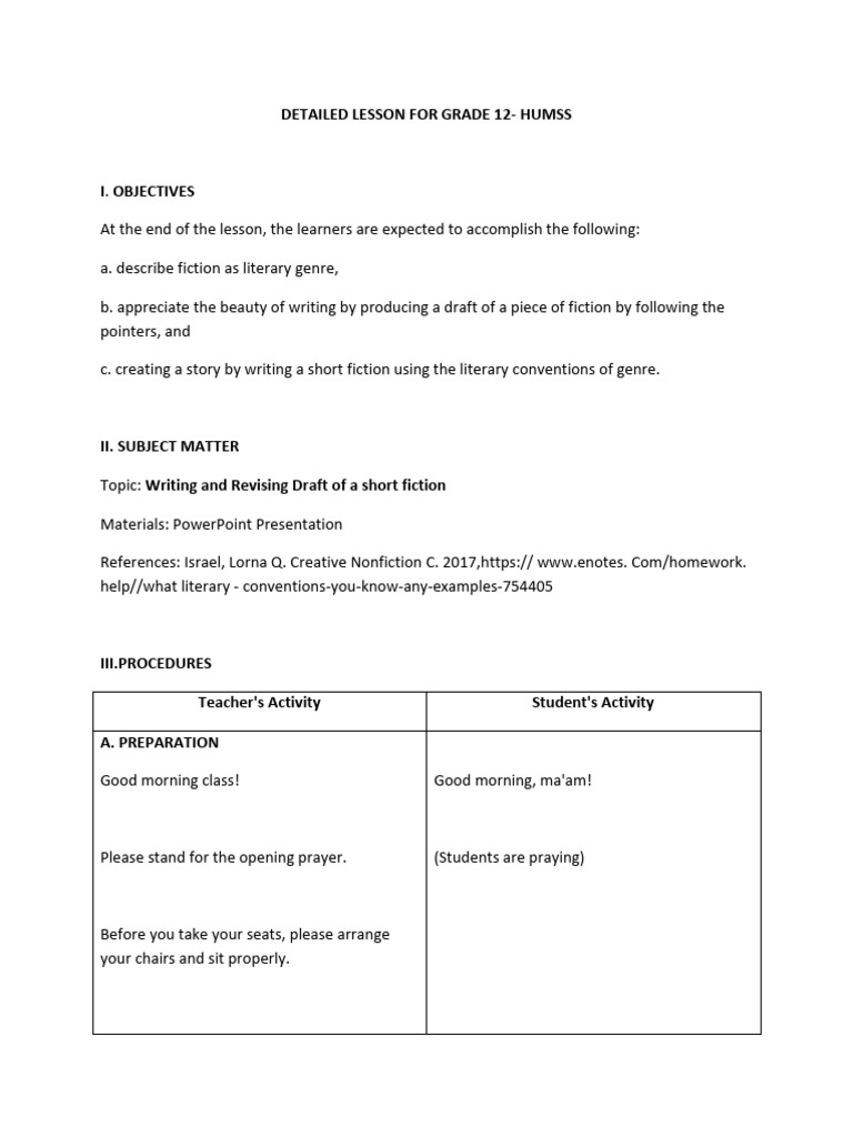 Grade 12 HUMSS Fiction Writing | PDF | Creative Nonfiction | Narrative