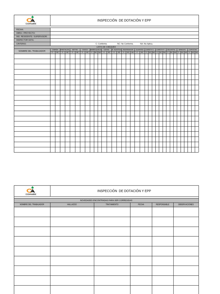 FM-SGI 16-04 Inspección de Dotación y EPP. | PDF