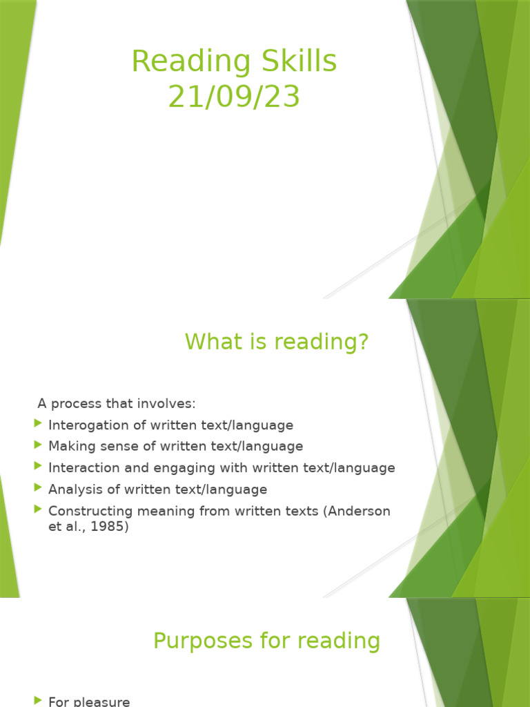 Reading Skills, Lecture | PDF | Speed Reading | Cognition