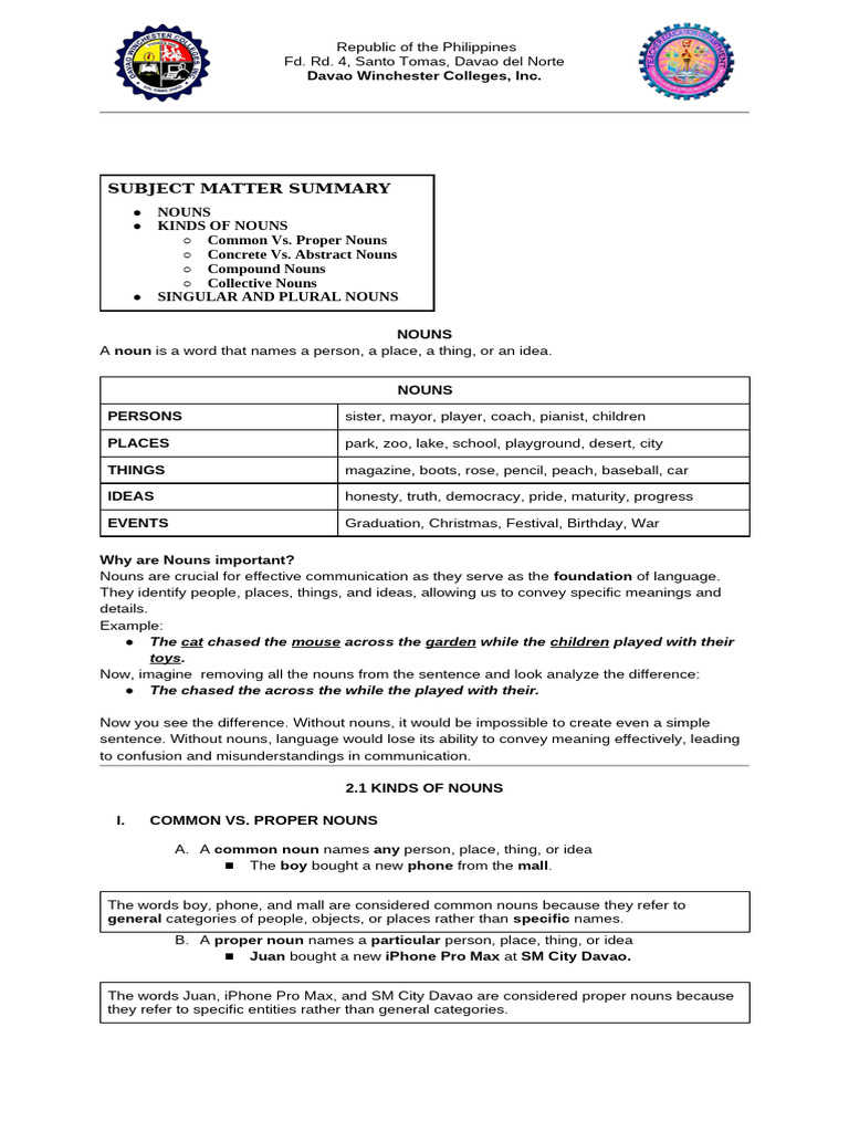 SUBJECT-MATTER Noun | PDF | Plural | Grammatical Number