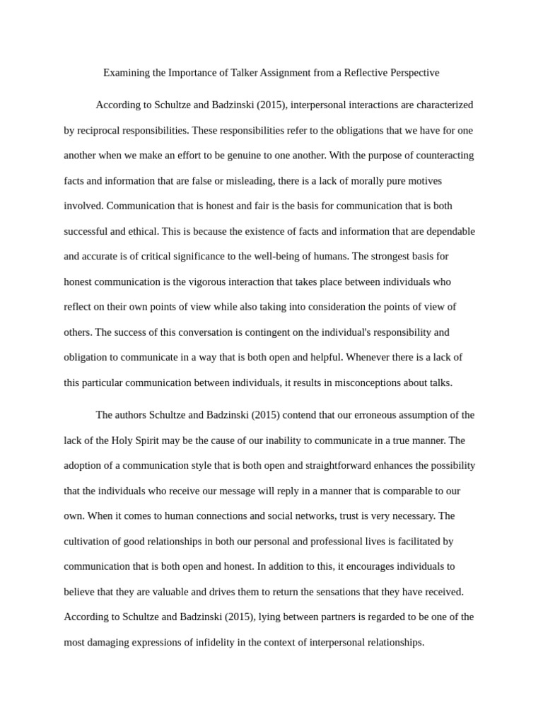 reflection communication | PDF | Communication | Bible