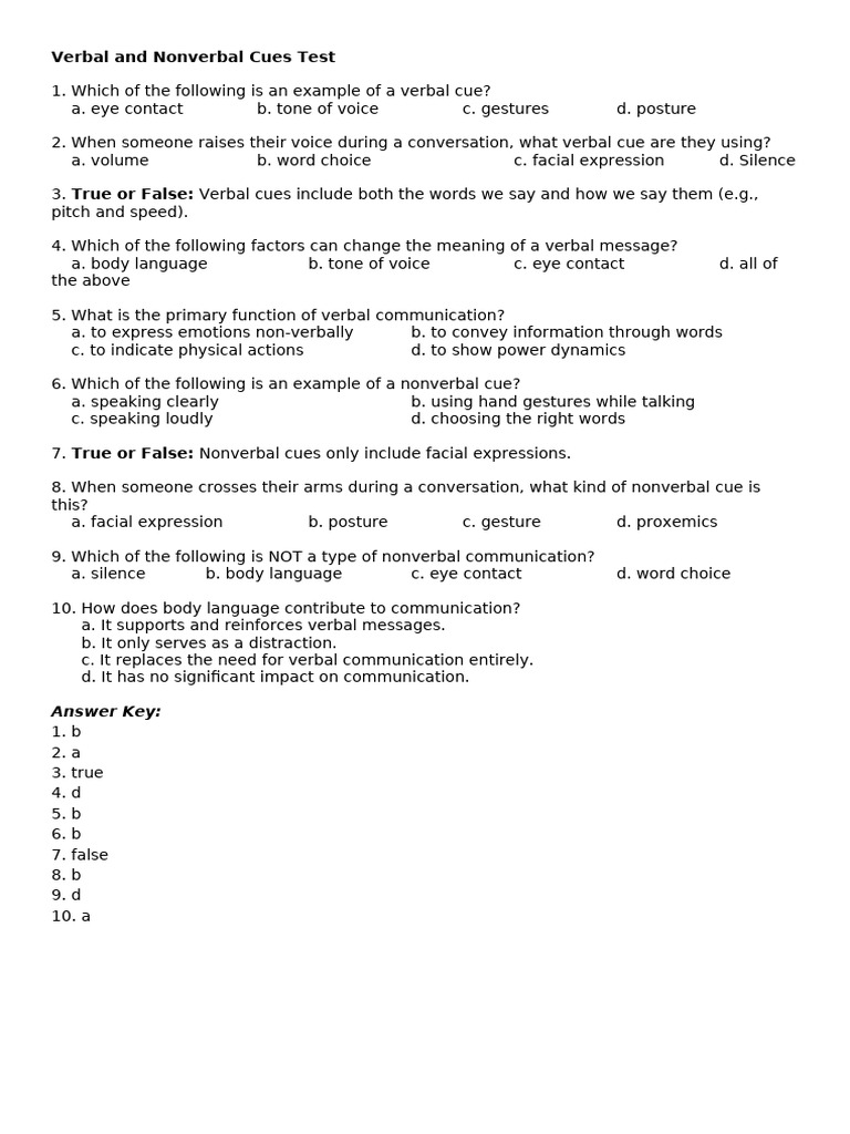 M1 - Verbal and Nonverbal Cues | PDF