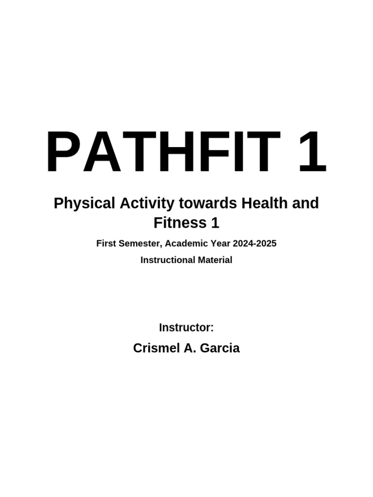 Pathfit 1 - Instructional Materials | PDF | Anatomical Terms Of Motion | Anatomical Terms Of ...
