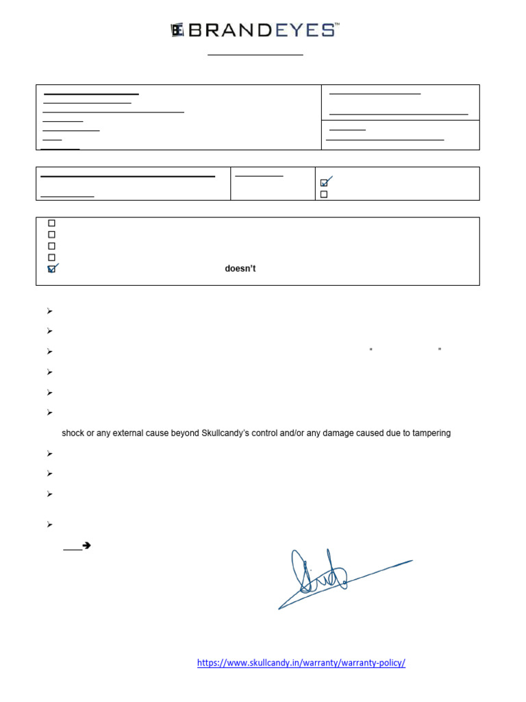 Warranty_Claim_Form_(1) | PDF | Receipt