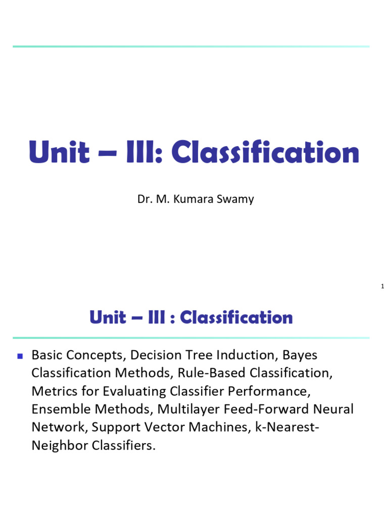 Unit 3 | PDF | Sensitivity And Specificity | Cross Validation (Statistics)