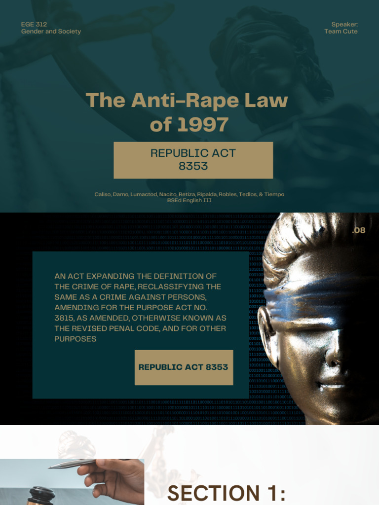 RA 8353 Anti-Rape Law | PDF | Rape | Crimes