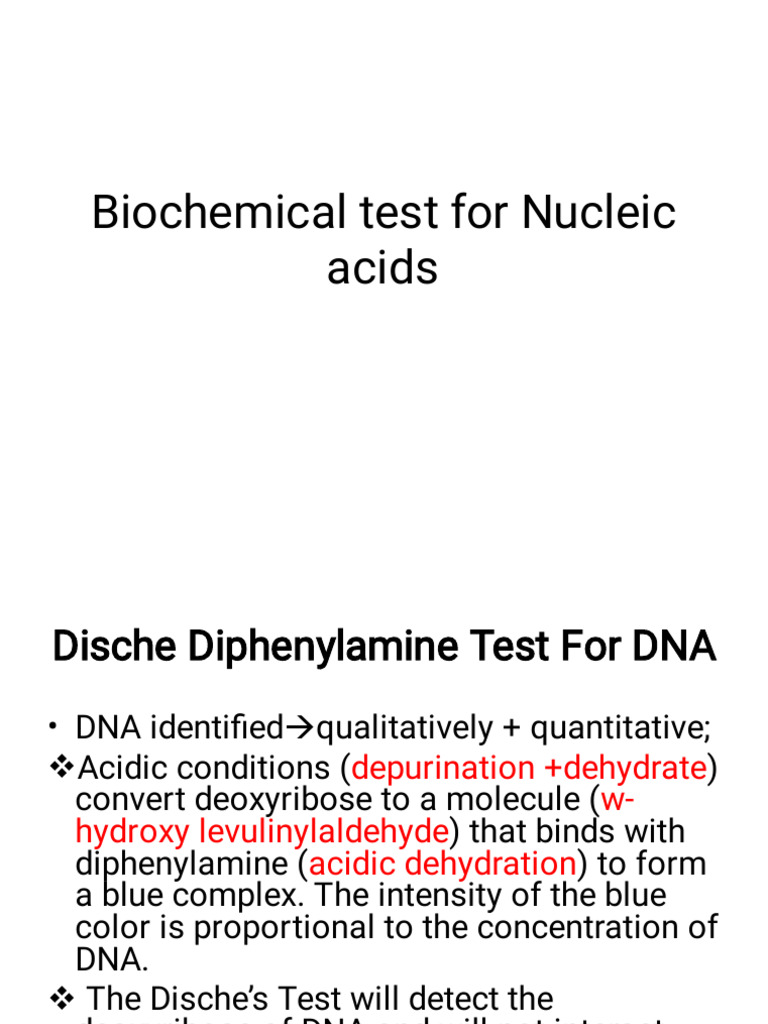 Theory 6 Biochemical Tests For Nucleic Acids | PDF