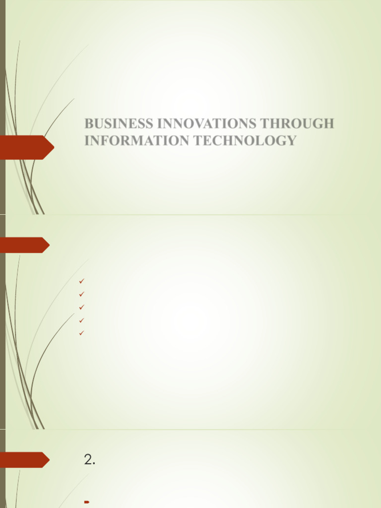 Business Innovation via Information Technology | PDF | Innovation ...