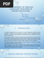 English Teacher Self Introduction Sample | PDF | Classroom | Teachers