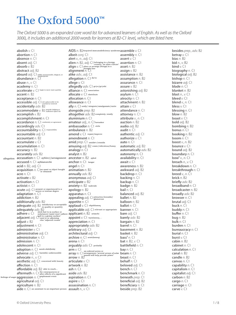 Oxford 5000 | PDF