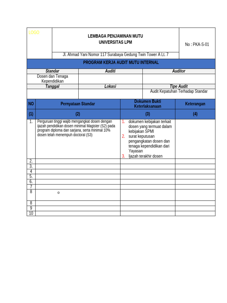 Form 2 - Pelaksanaan Audit | PDF