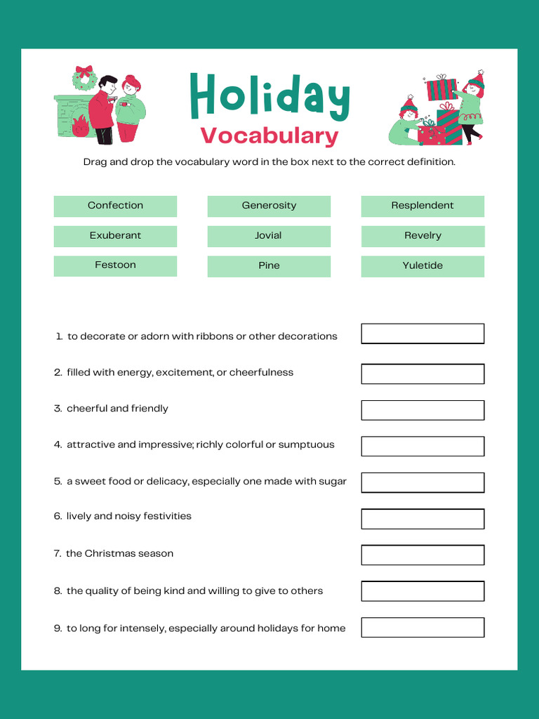 Holiday Vocabulary Quiz | PDF | December Observances | Christmas