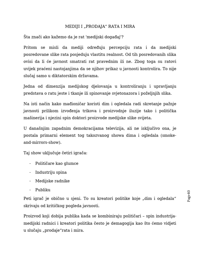 Mediji I Prodaja Rata I Mira-2 | PDF