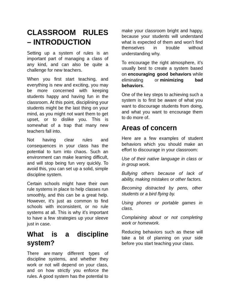 m6_cm-Rules and Problems | PDF | Disciplines | Teachers