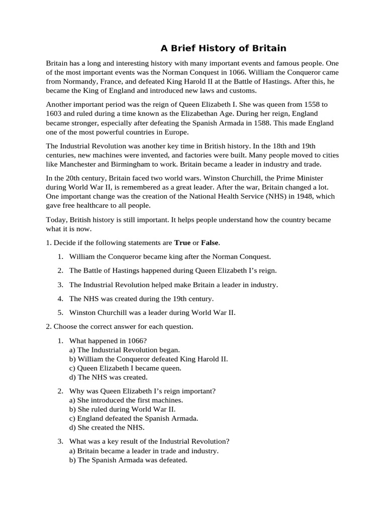 A Brief History of Britain 7 | PDF | England | William The Conqueror