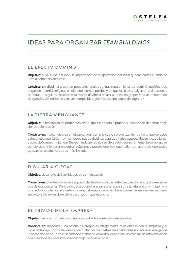 Ideas Creativas para Teambuilding | PDF