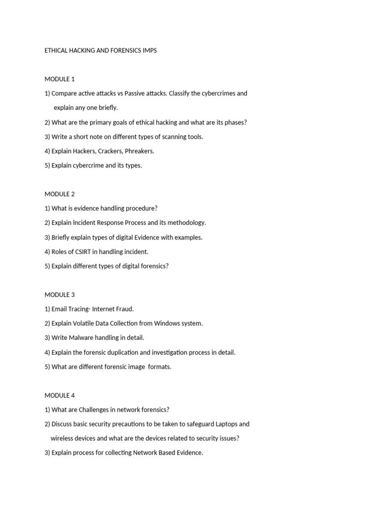 Ethical Hacking and Forensics Imps | PDF