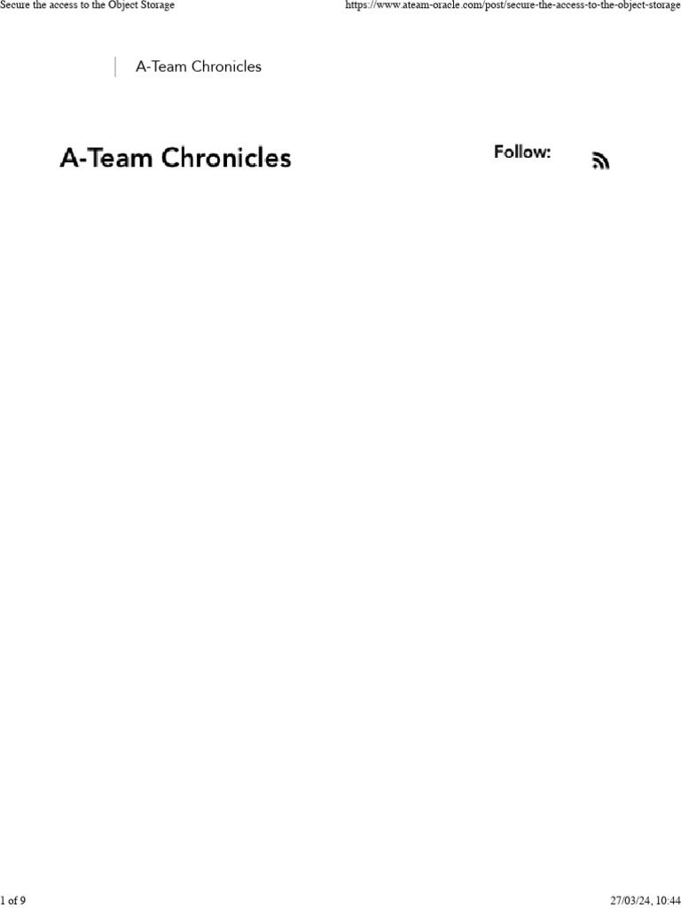 Secure Access to Object Storage Guide | PDF | Computer Network | Ip Address