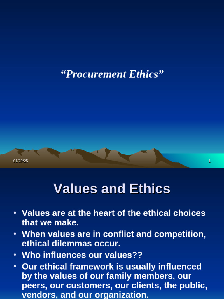 Procurement Ethics and Values Guide | PDF | Integrity | Morality