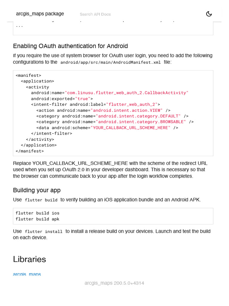 arcgis_maps - Dart API docs | PDF