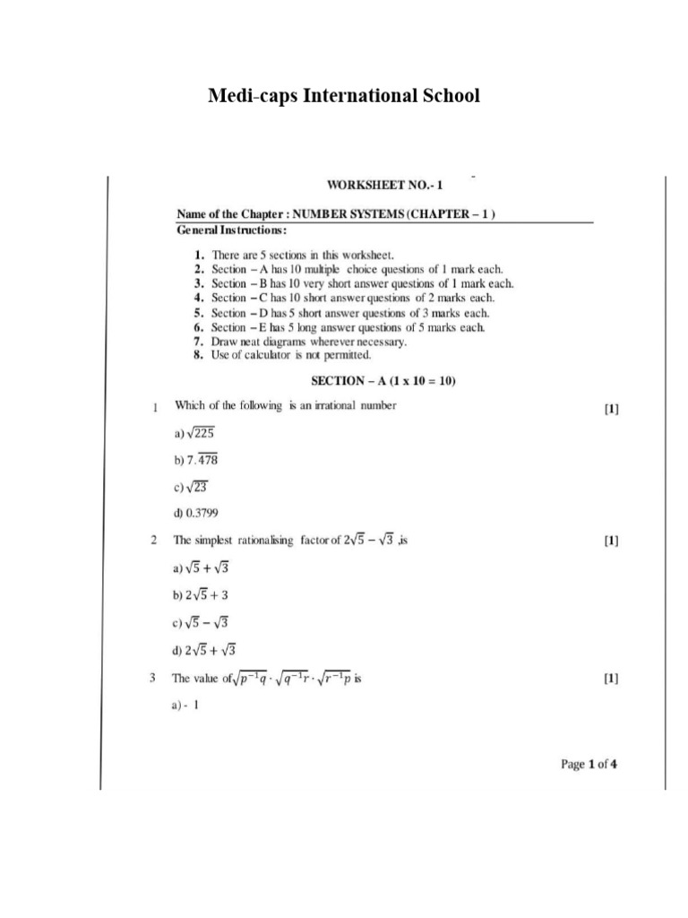 Maths Worksheet | PDF