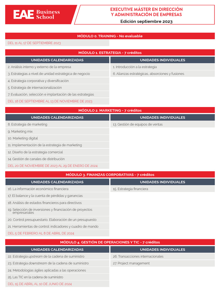 Calendario Master 2023 | PDF | Marketing | Negocios económicos