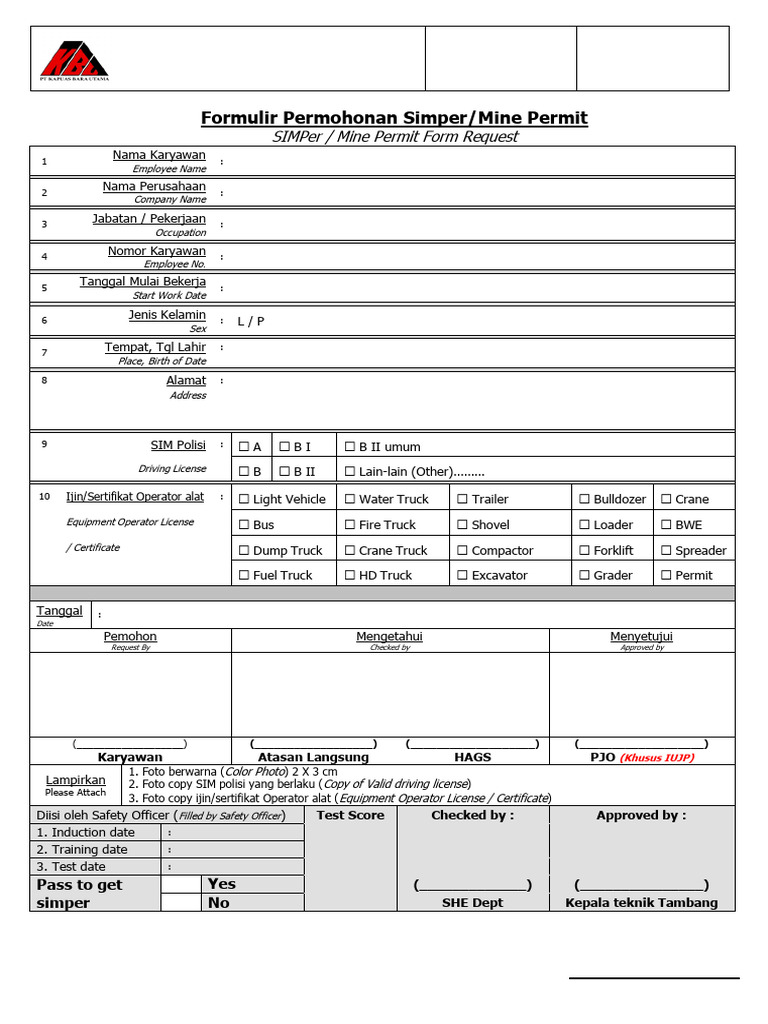 Kbu She Sop 36 Frm 002 Permohonan Simper & Mine Permit | PDF | Land ...