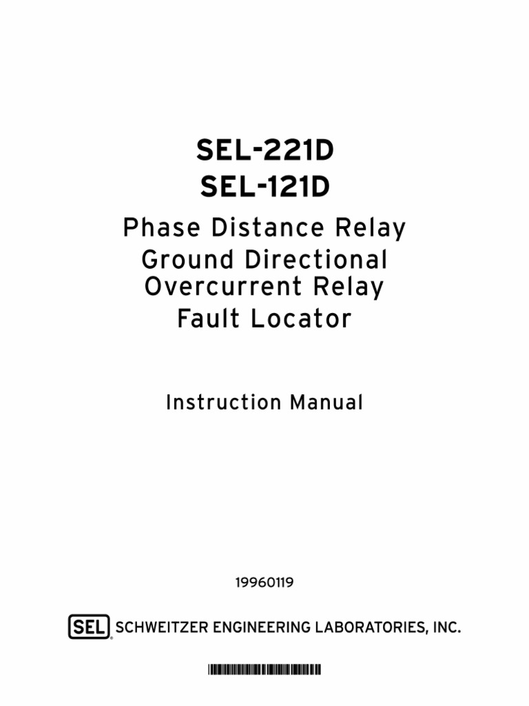 SEL-2210 SEL-1210: Phase Distance Relay Ground Directional Overcurrent ...