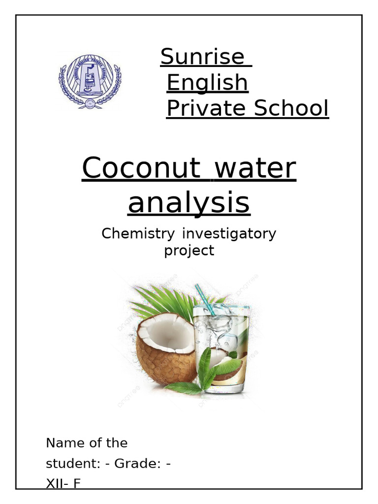Coconut Water Analysis Actual (1) | PDF | Precipitation (Chemistry) | Acid