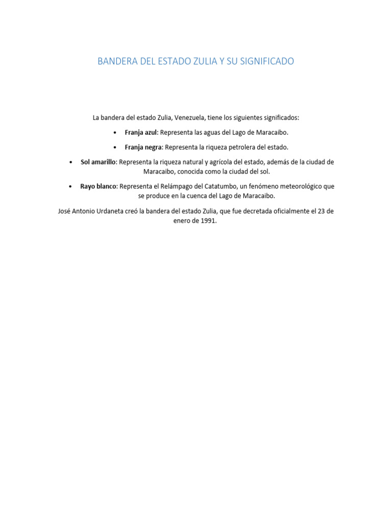 Bandera Del Estado Zulia y Su Significado | PDF