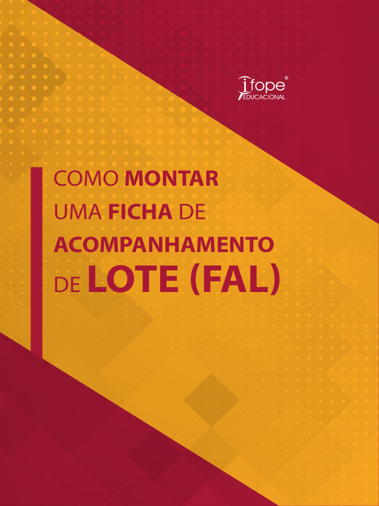 Como montar uma ficha de acompanhamento de lote | PDF