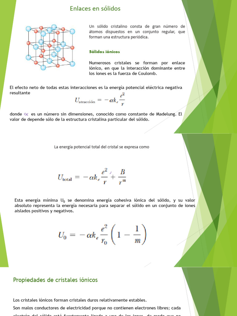 Enlace en Solidos 2025 | PDF | Sólido | Enlace iónico
