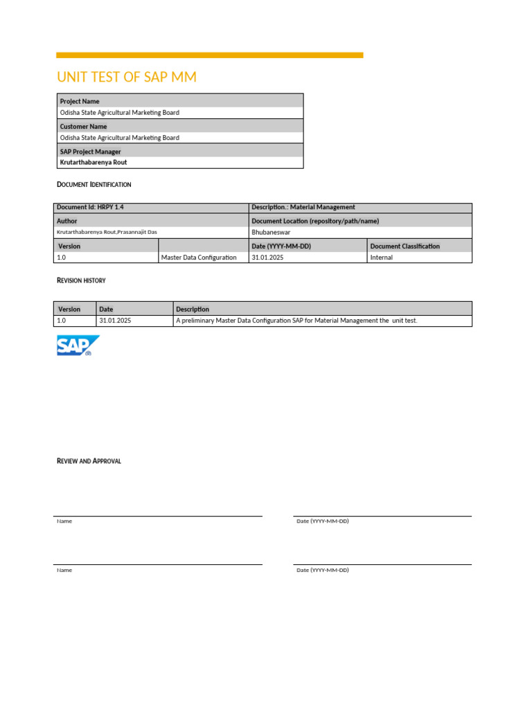 Osam Board Unit Test Sap-Mm | PDF | Invoice | Receipt