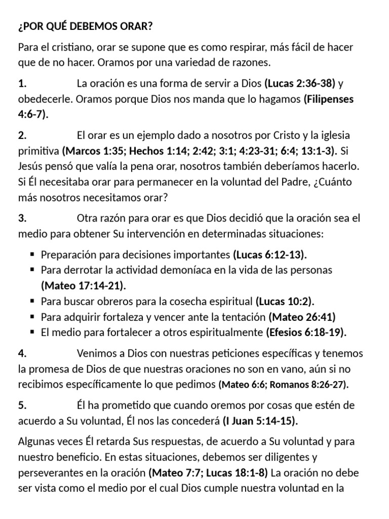 POR QUÉ DEBEMOS ORAR | PDF | Oración | Jesús