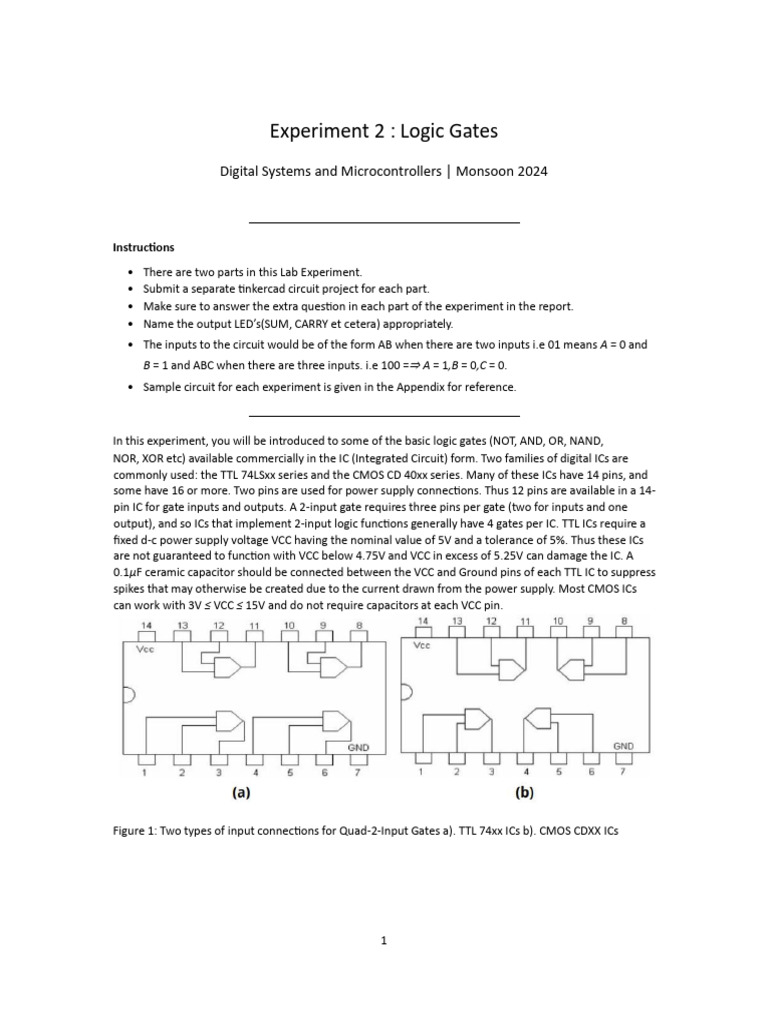 Tinker Labexperiment 2 | PDF | Logic Gate | Integrated Circuit