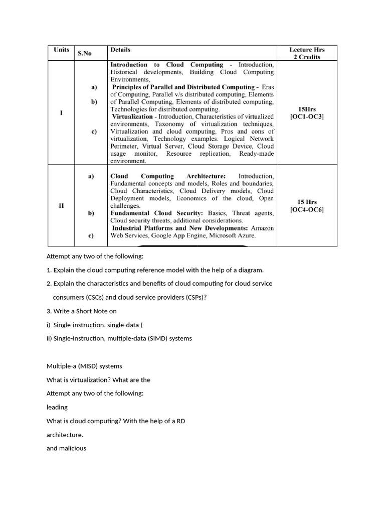Cloud computing exam question paper | PDF