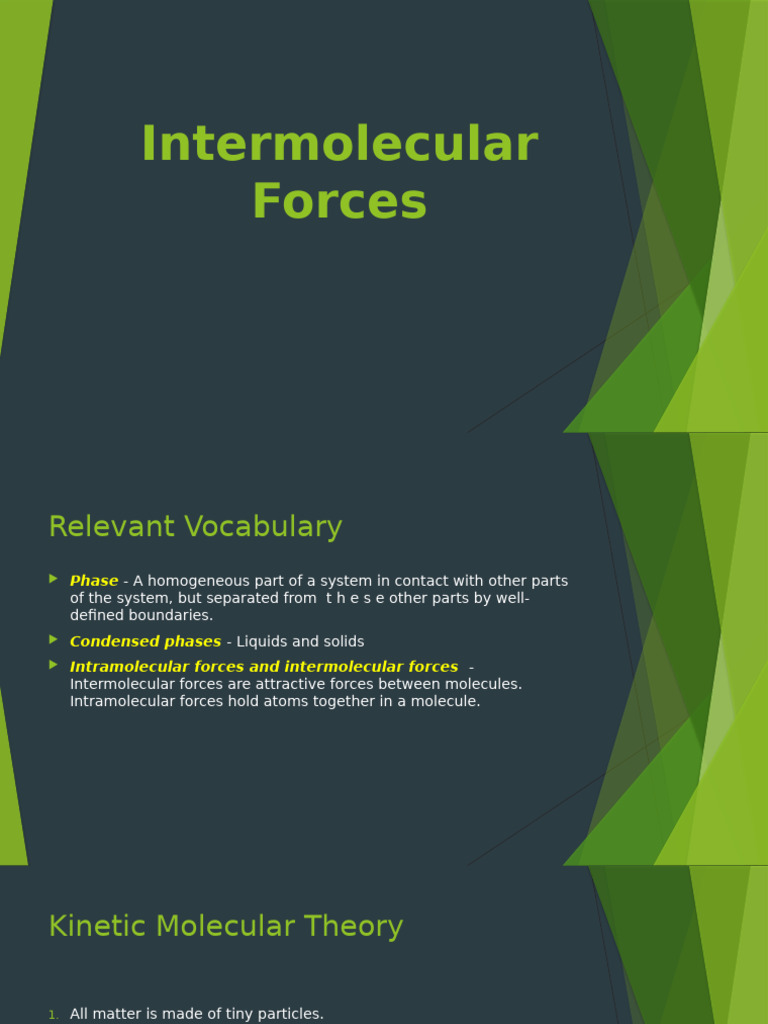 Intermolecular Forces Explained | PDF | Chemical Polarity | Phase (Matter)
