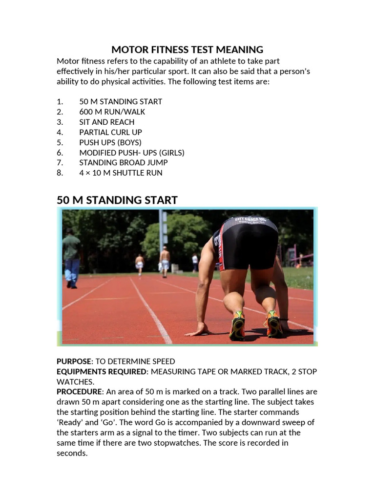 Motor Fitness Test | PDF | Musculoskeletal System