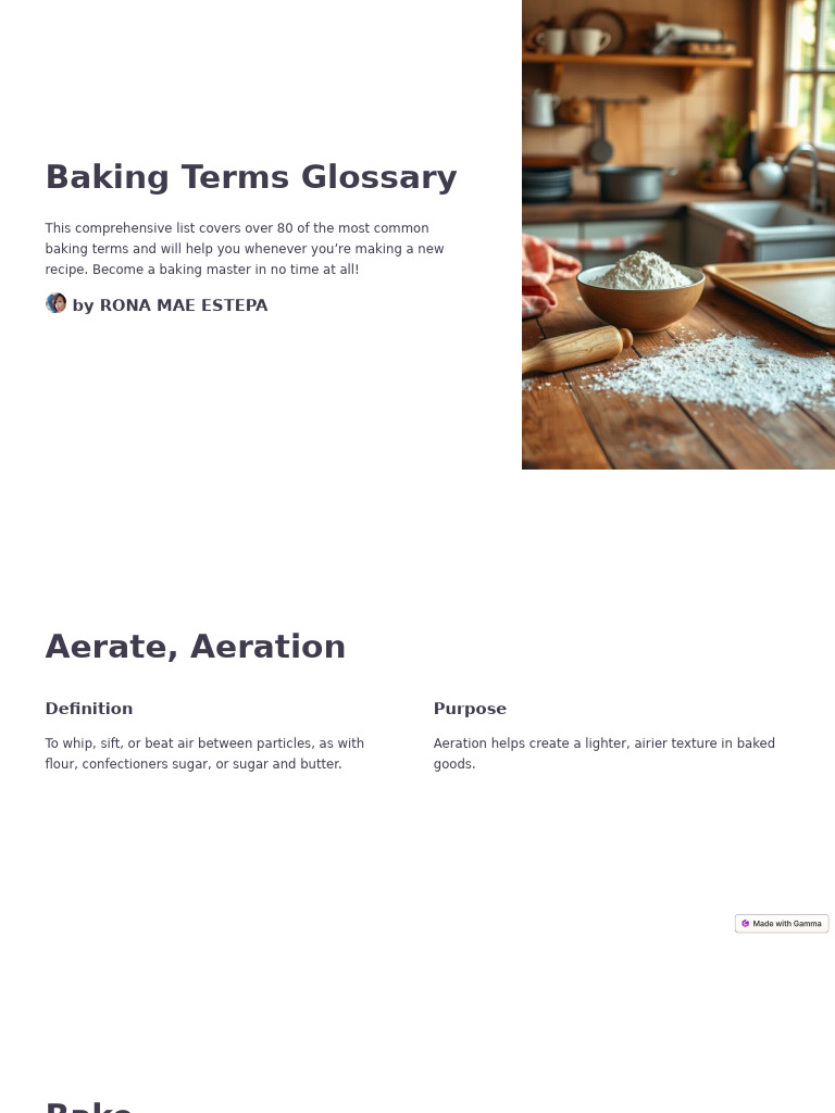 Baking Terms Glossary | PDF