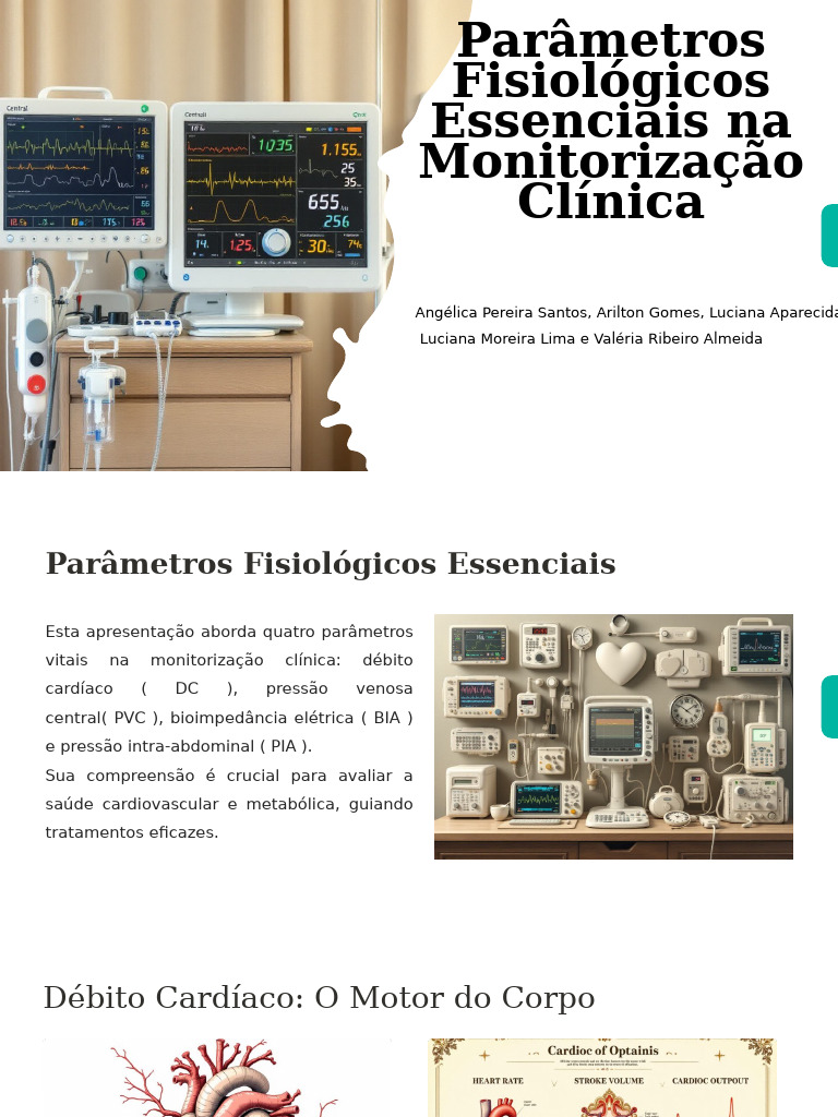 Parâmetros Fisiológicos na Monitorização Clínica | PDF | Coração ...