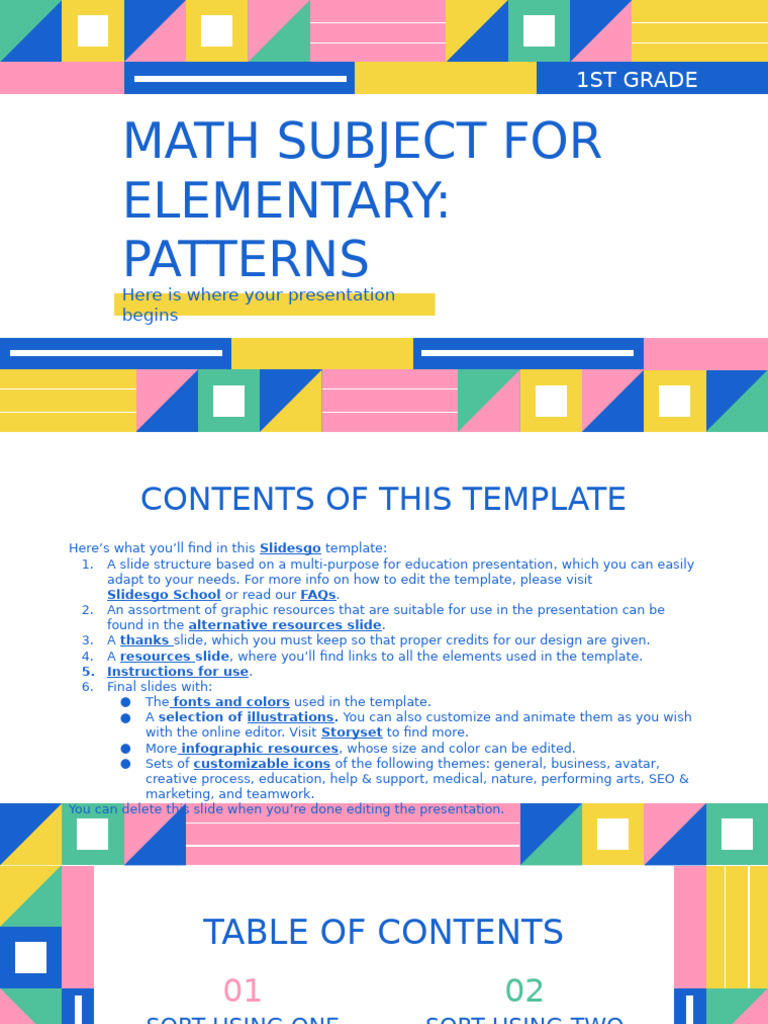 Math Patterns for 1st Graders | PDF | Planets | Planets In Astrology